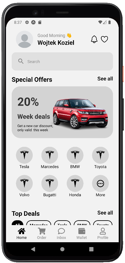 GitHub - wkoziel/React-Native-Carea: A mobile application imitating ...