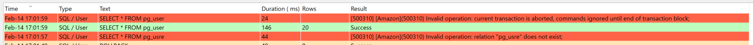 DBeaver Connection to Postgres and Redshift Does Not Appear to Accurately Indicate Transaction ...