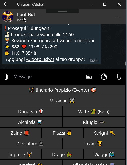 ReplyMarkupKeyboard lost when reentering bot chat · Issue #473 · UnigramDev/Unigram · GitHub