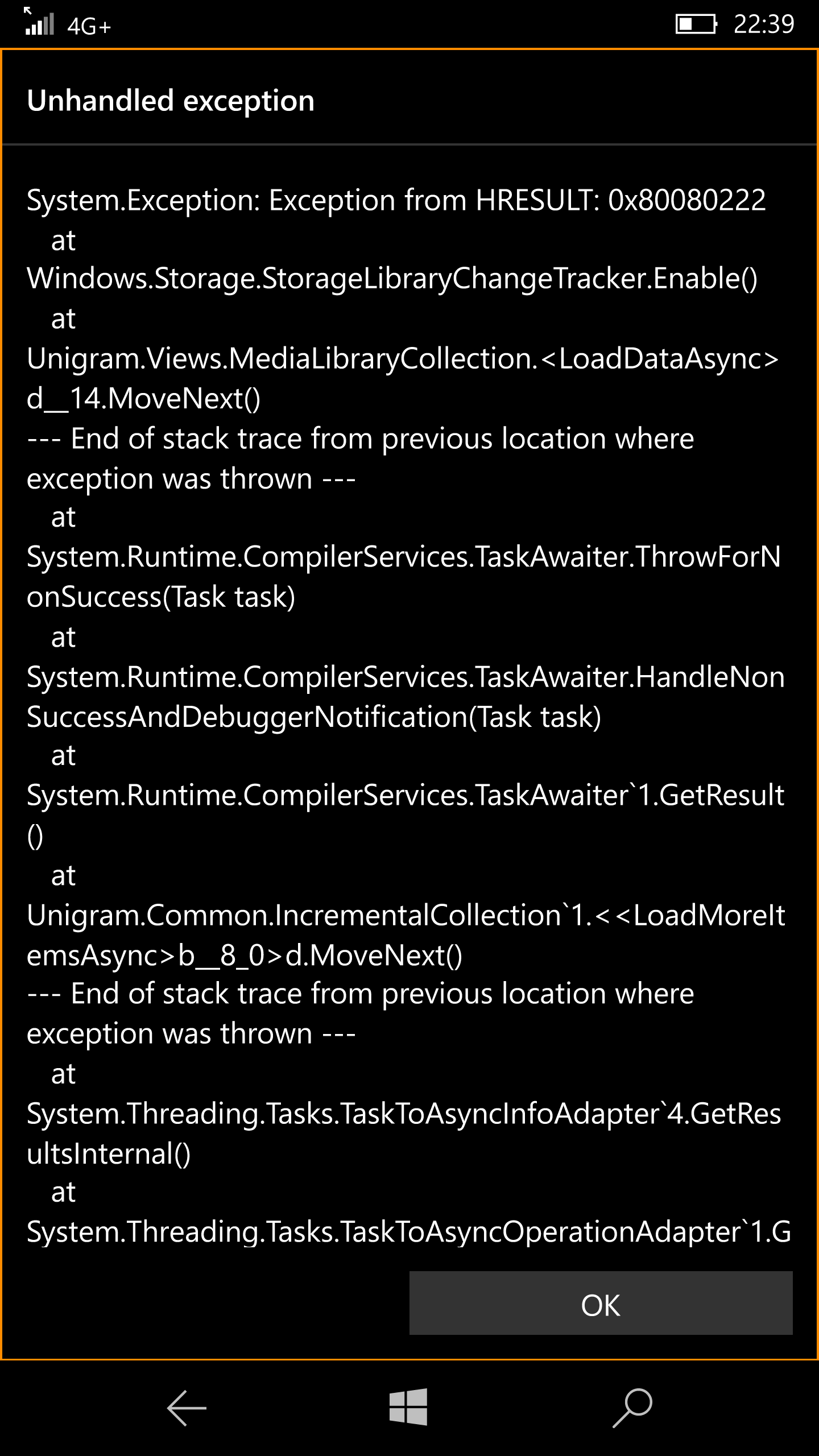 Exception while opening media · Issue #478 · UnigramDev/Unigram · GitHub