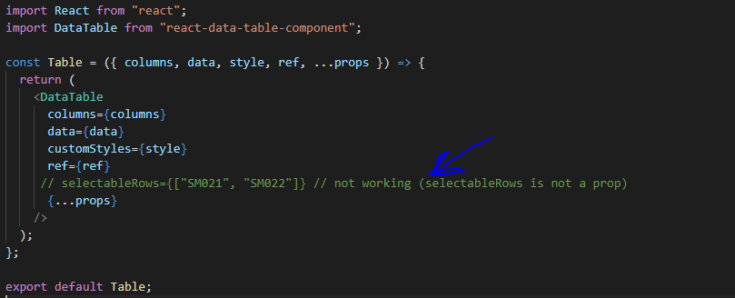 How can I set the selected rows programmatically? · Issue #733 · jbetancur/react-data-table ...