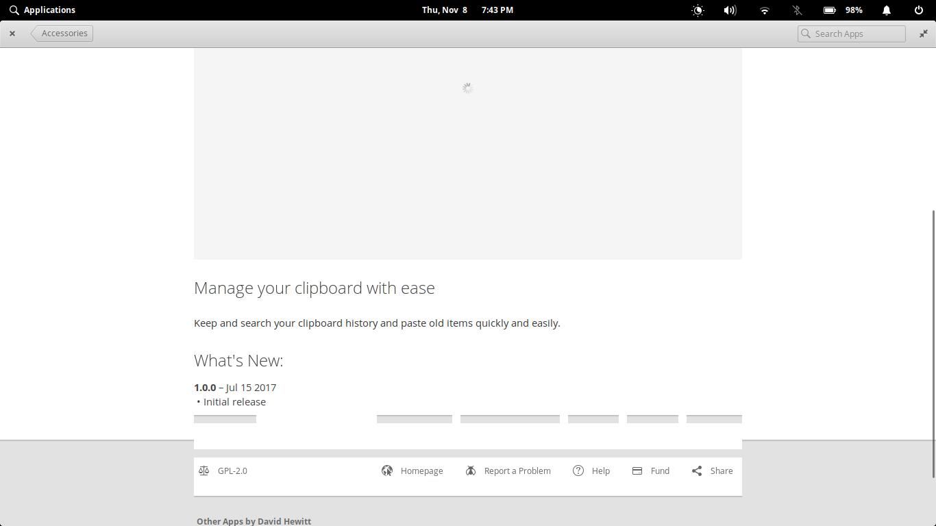 Scrolling down quickly on a product page with "Other Apps by ...