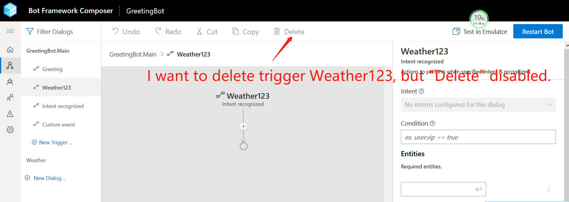 I Want To Delete A Trigger But The Delete Button Is Disabled · Issue 1860 · Microsoft