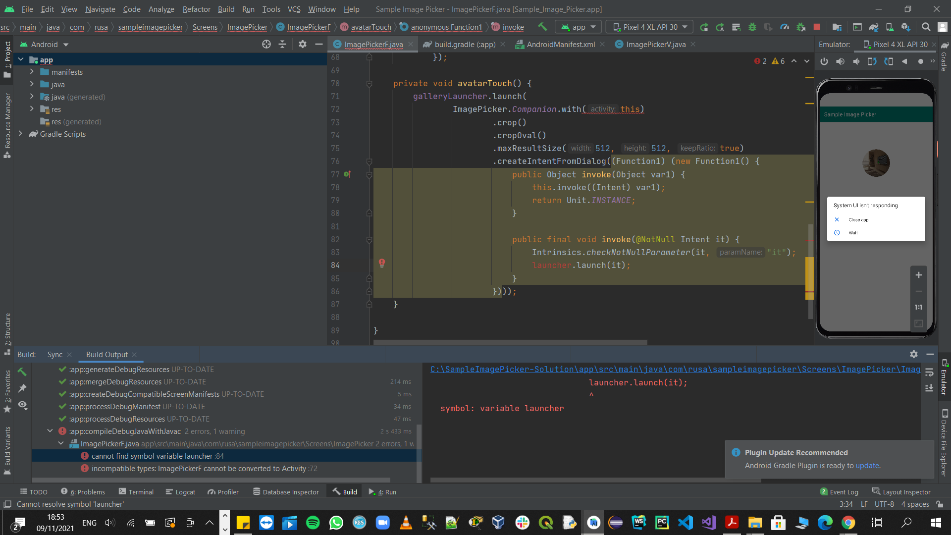 not work - both camera and gallery · Issue #46 · Drjacky/ImagePicker · GitHub