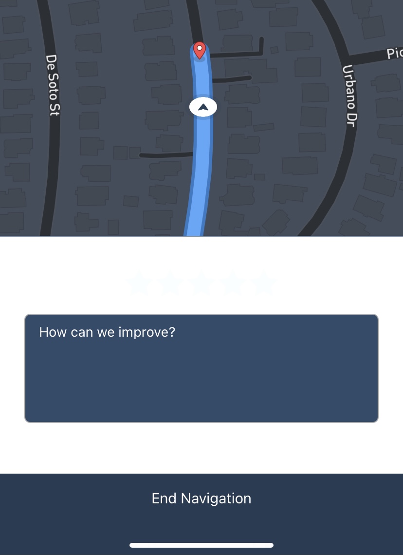 End Of Route Feedback View Looks Wrong In Dark Mode · Issue 2857 · Mapboxmapbox Navigation