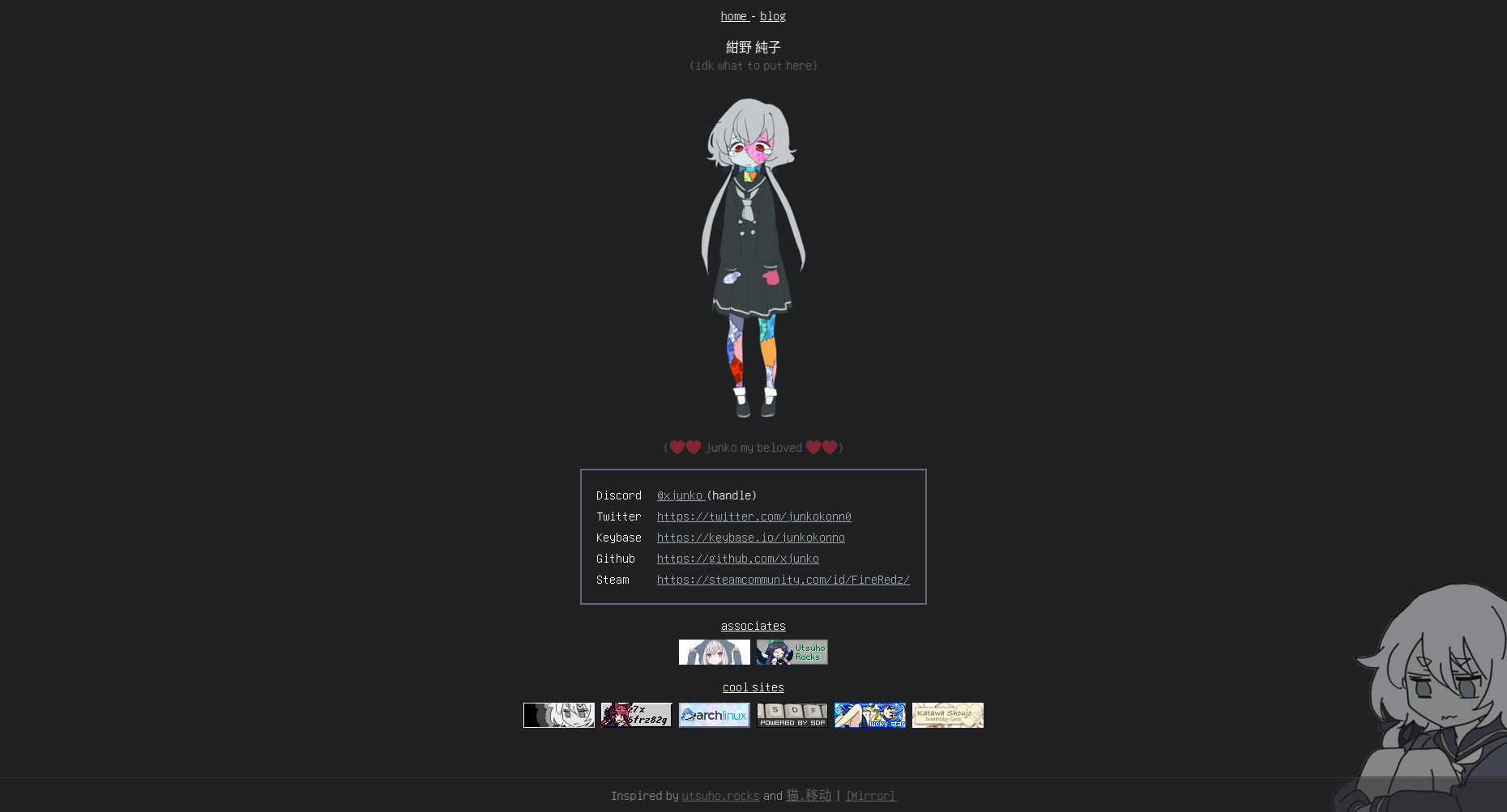 GitHub - xjunko/home: The public portion of the source code for https://junko.konno.tk/