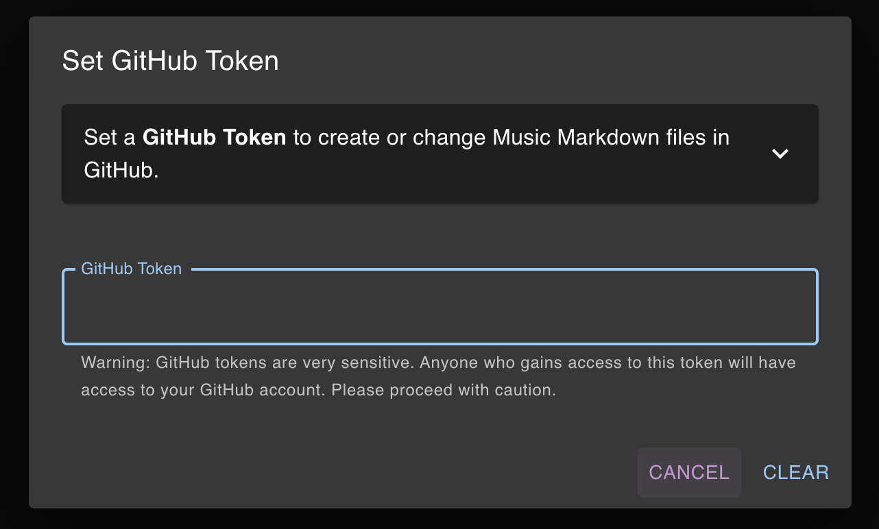 Allow fine grained personal access tokens · Issue #219 · music-markdown/music-markdown · GitHub
