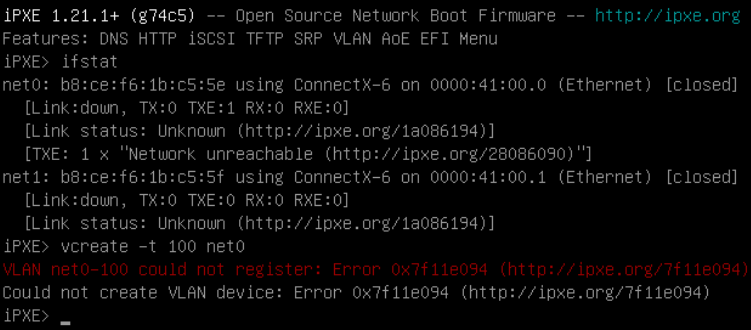 Unable to use VLANs on machine in UEFI-mode · Issue #369 · ipxe/ipxe · GitHub