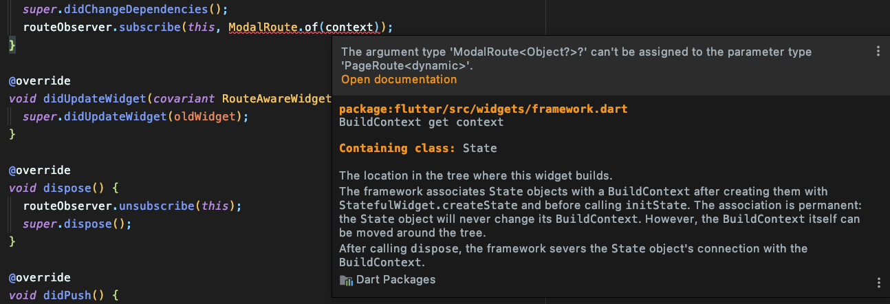 Error ModalRoute on subscribe routeObserver · Issue #78447 · flutter/flutter · GitHub