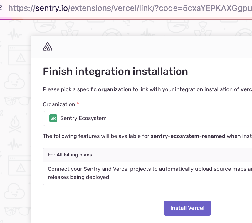 Automated Vercel integration broken due to incorrect url · Issue #43733 · getsentry/sentry · GitHub