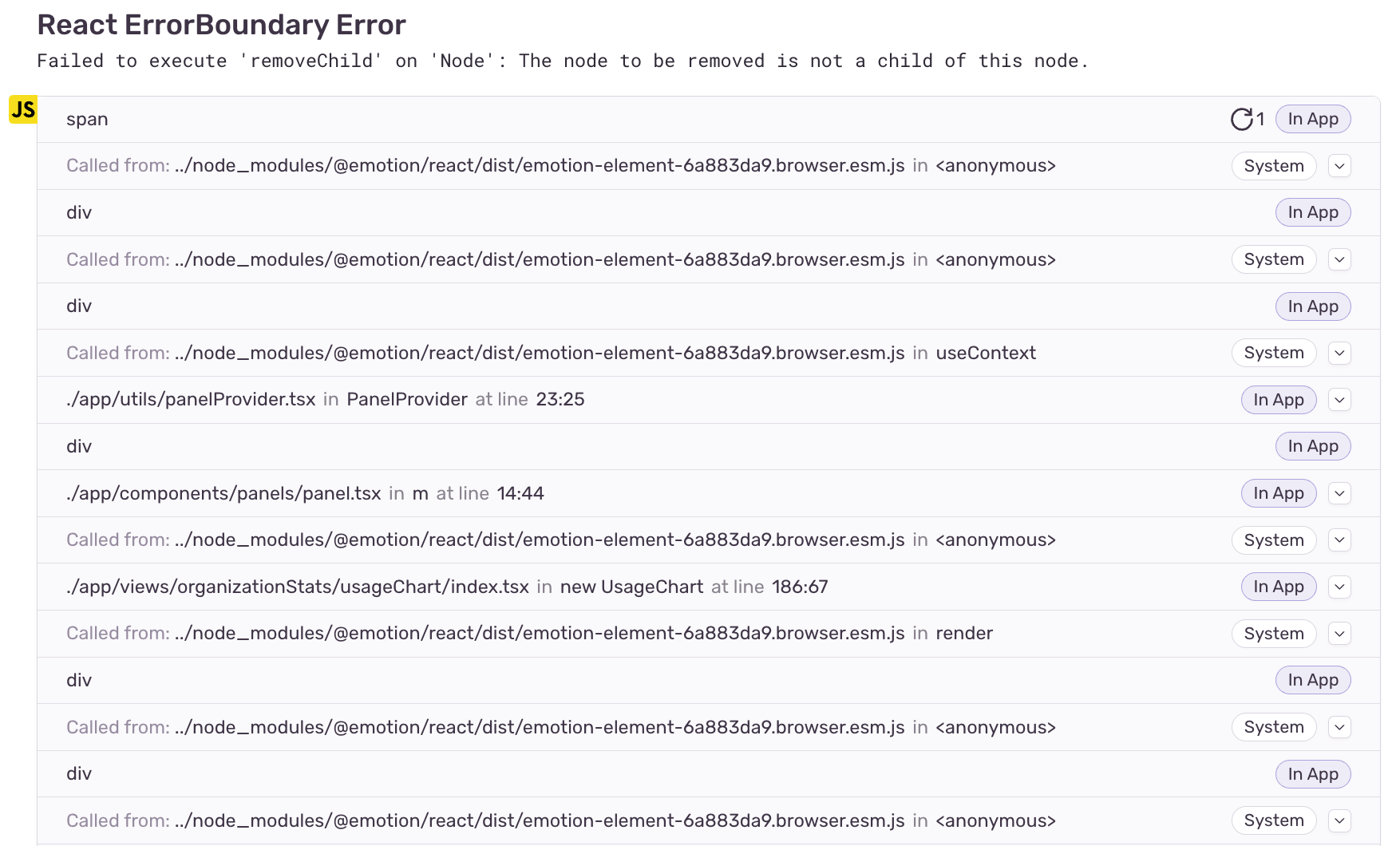 Exclude Divs And Spans From Stacktrace · Issue 8102 · Getsentrysentry Javascript · Github 5595