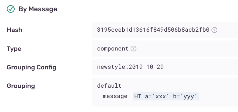 Messages with key value pairs should be parametrized when calculating fingerprints · Issue ...