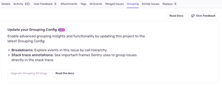 [UI] Remove Grouping tab in Issue Details page · Issue #50988 · getsentry/sentry · GitHub