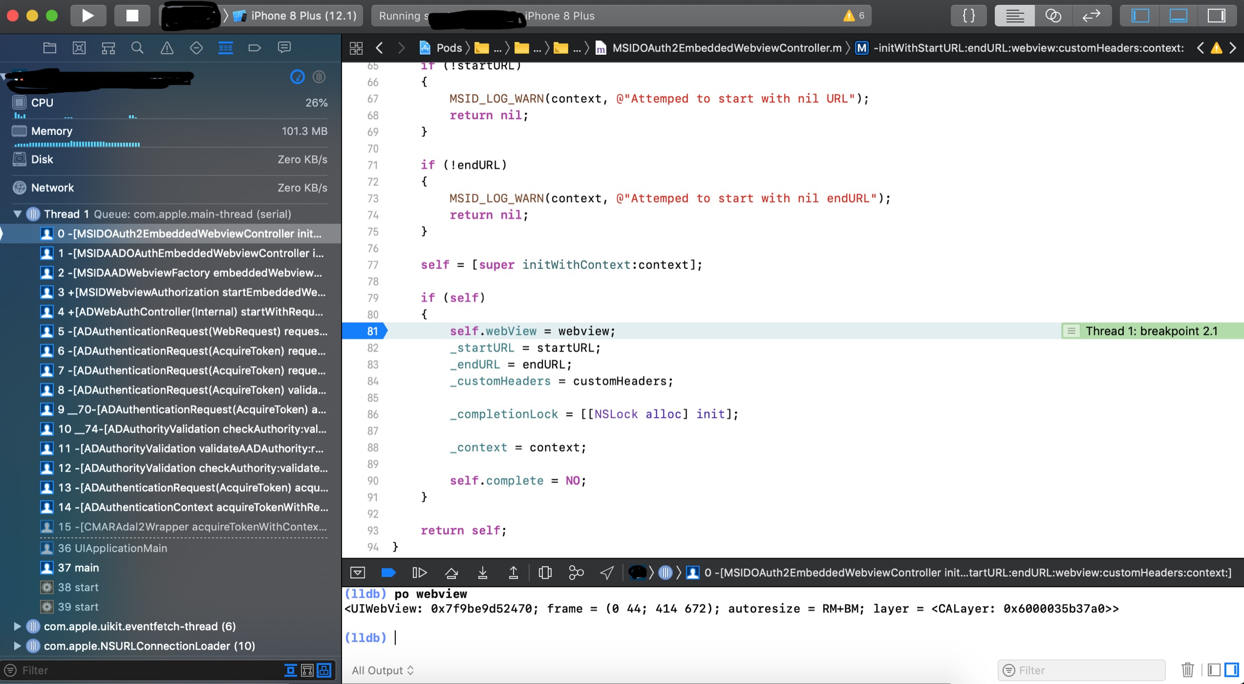 My App crashing at login (Access your originization data webpage)after ...