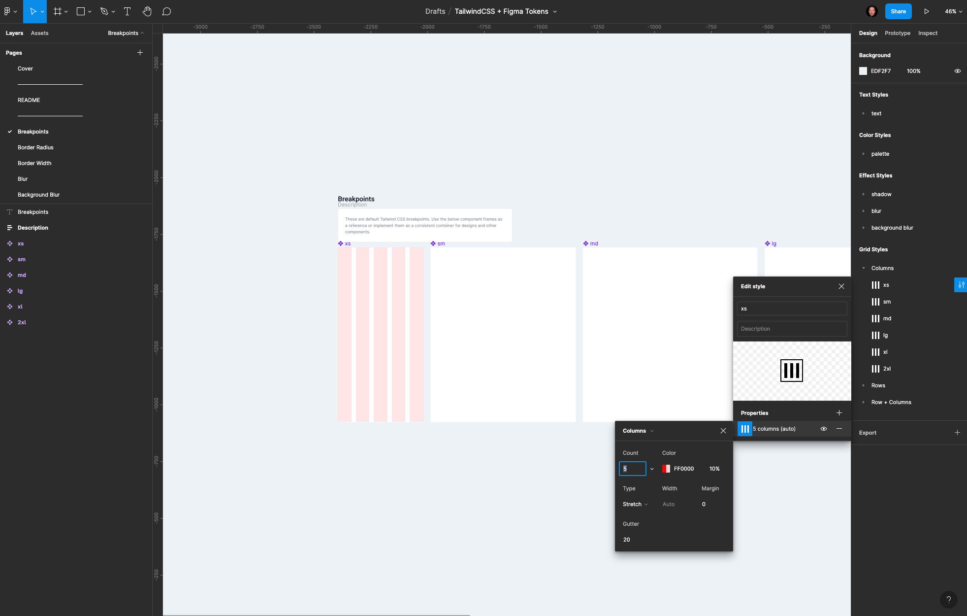 Question: Default value of Breakpoints height, Grid, Columns, Rows for Figma? · tailwindlabs ...