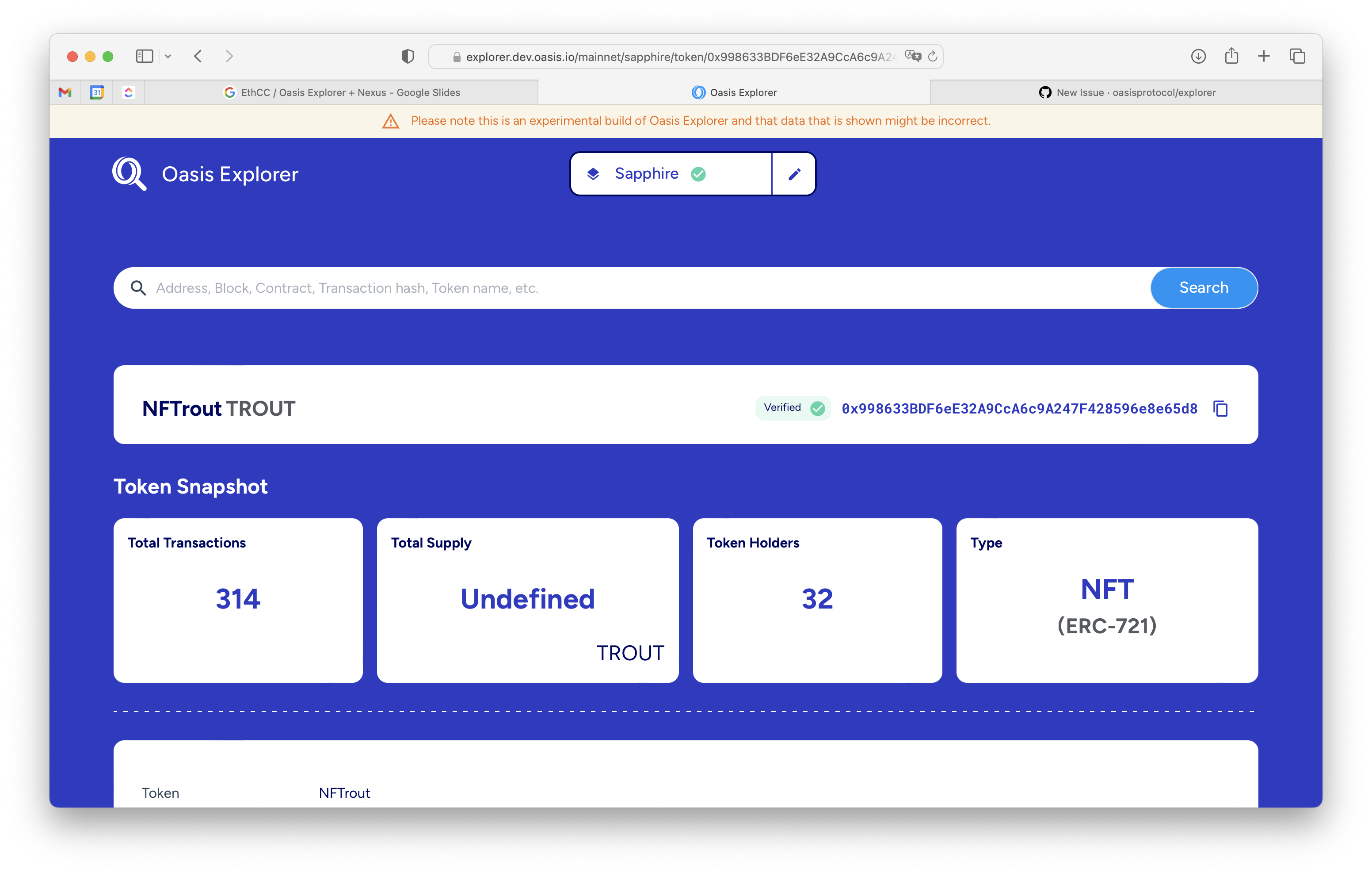 [UX]: Improve copy of "Undefined" token supply · Issue #739 · oasisprotocol/explorer · GitHub