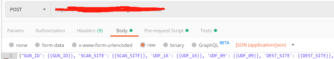 When i use csv file for body(raw, application/json),after using runner ...