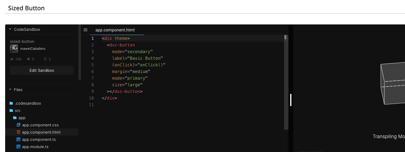 Sized Button Mode Prop · Issue 336 · Dxc Technologyhalstack Angular · Github 