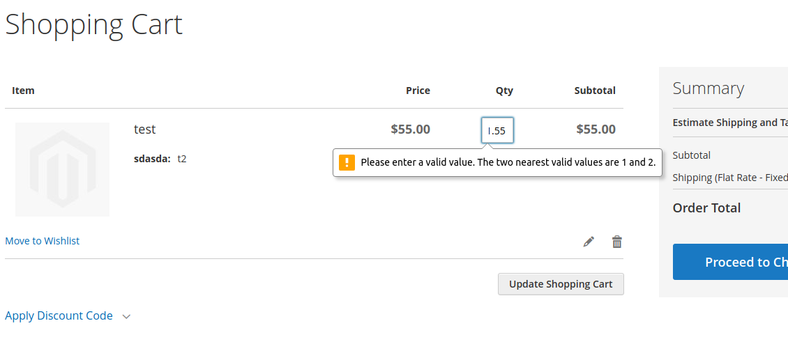 Not able to update decimal quantity from cart details page. · Issue #24509 · magento/magento2 ...