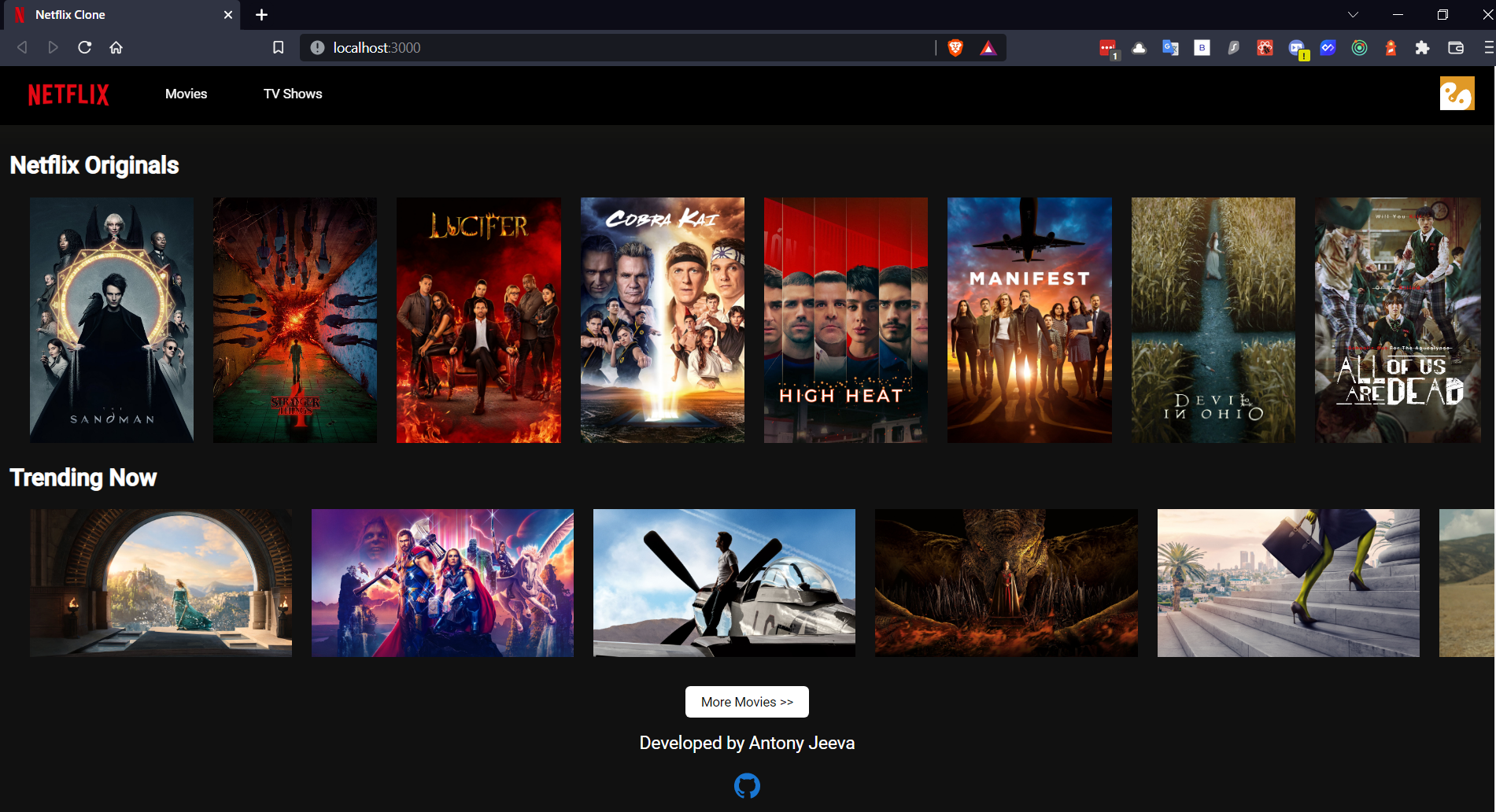 GitHub - AntonyJeeva/netflix-clone: react js project - netflix - clone