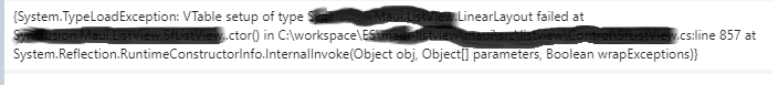 System Typeloadexception Vtable Setup Of Type Bindableobject Failed