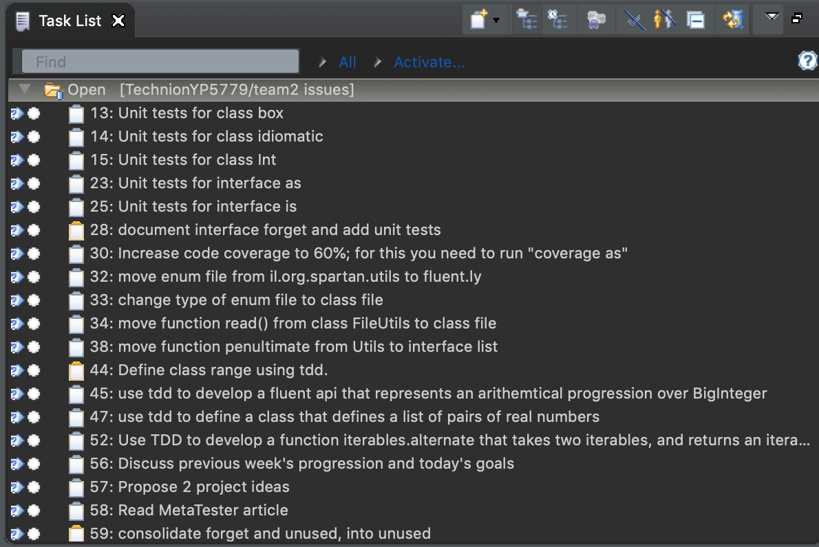 Integrate github issues with eclipse · Issue #67 · TechnionYP5779/team2 · GitHub