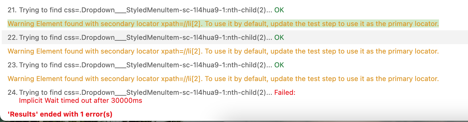 Secondary locator not being used for some commands · Issue #1090 ...