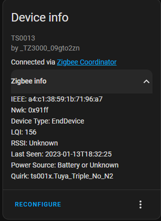 [Device Support Request] TS0011 and TS0013 · Issue #2090 · zigpy/zha-device-handlers · GitHub