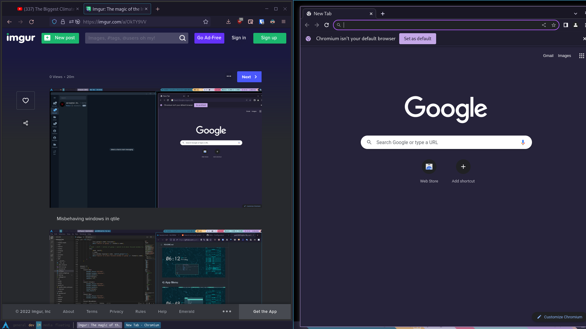 Chromium And Telegram Windows Are Shifted In Qtile Wayland · Issue