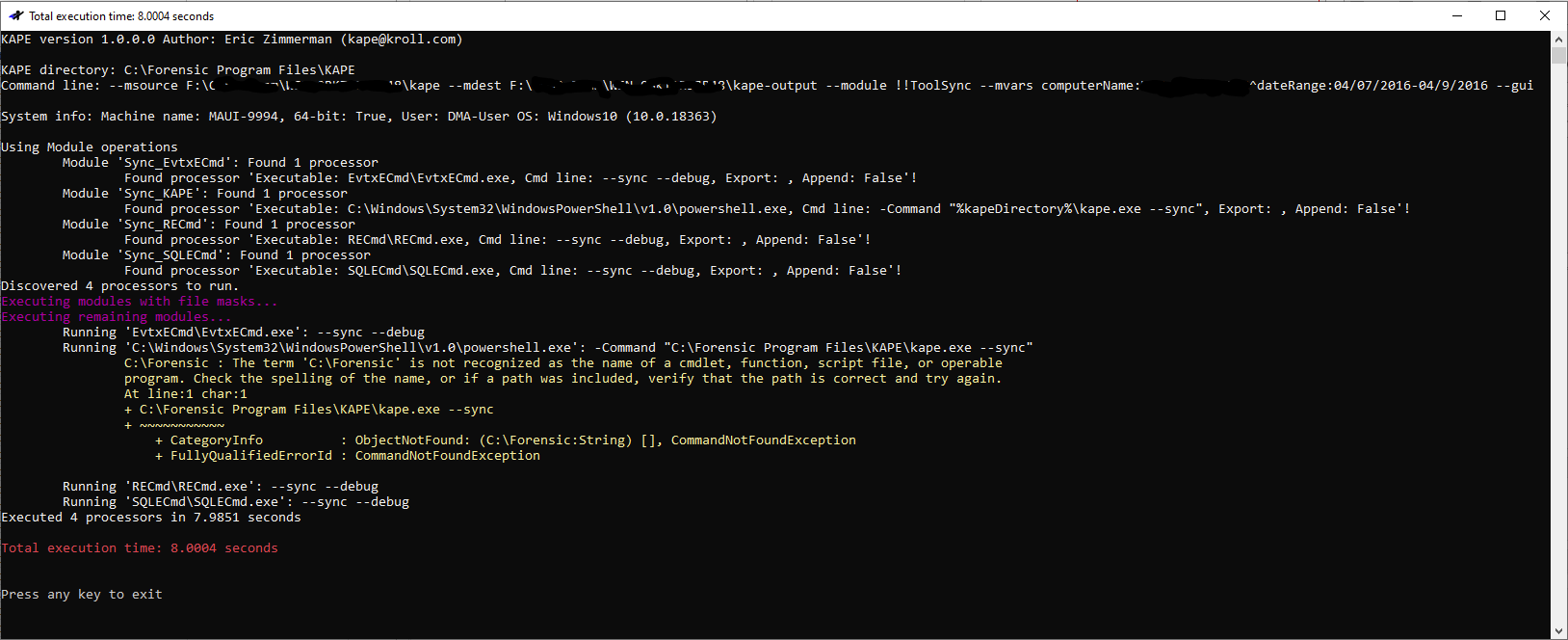 Kape v1.0.0.0 - ToolSync Module · Issue #468 · EricZimmerman/KapeFiles · GitHub
