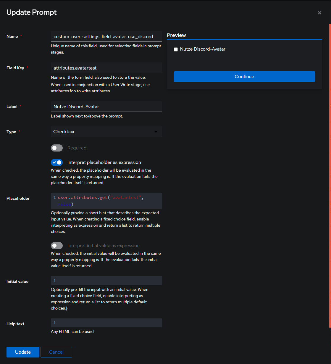 Prompt-type checkbox not setting false when not checked · Issue #5843 · goauthentik/authentik ...