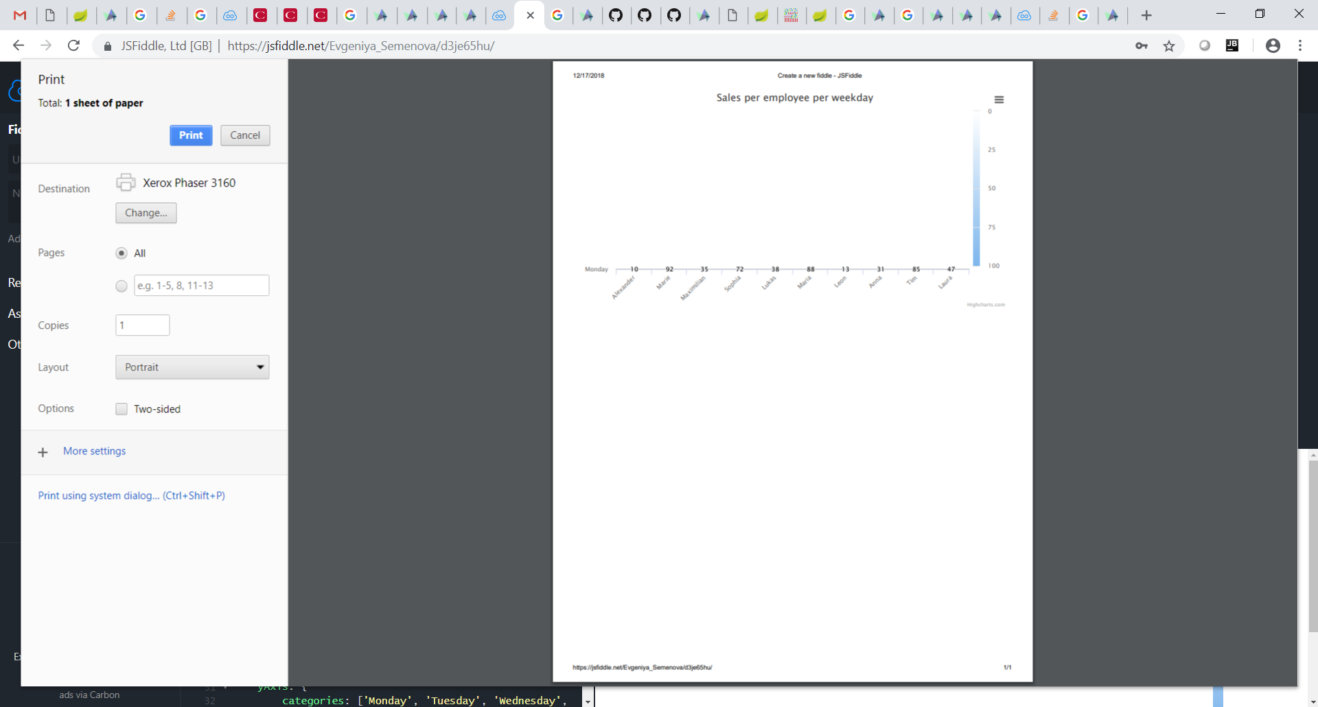 One row Heatmap Chart aligned to bottom with title margin became zero height in case of printing ...