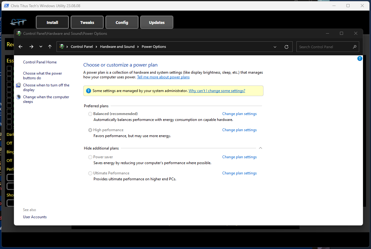 Some settings become managed by administrator after running WinUtil (Windows 11 Pro) · Issue ...