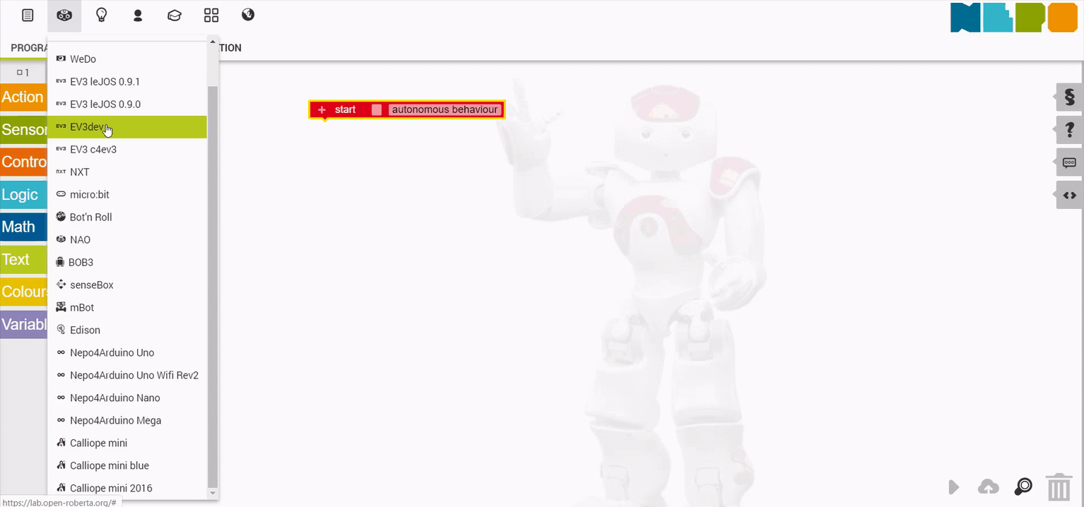 Grouping Similar Robot Models in One Category · Issue #592 · OpenRoberta/openroberta-lab · GitHub