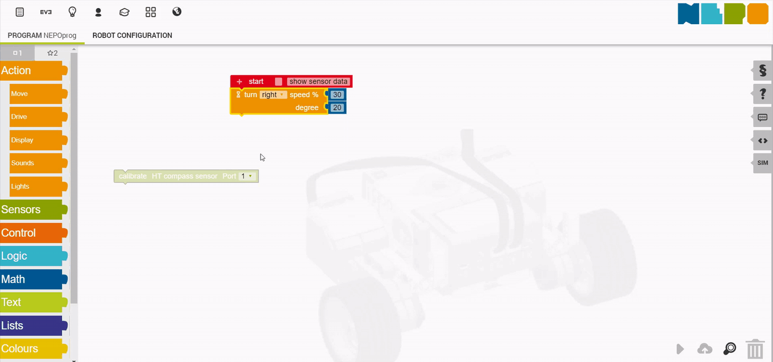 EV3: The Calibrate Block is Not Considered As a Blocking Block · Issue #662 · OpenRoberta ...