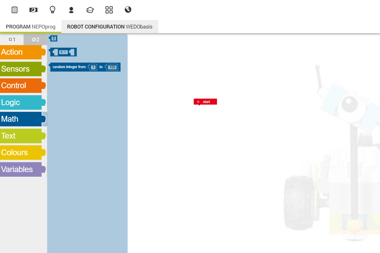 Different Robots Have Different Blocks for Beginner Mode · Issue #669 · OpenRoberta/openroberta ...