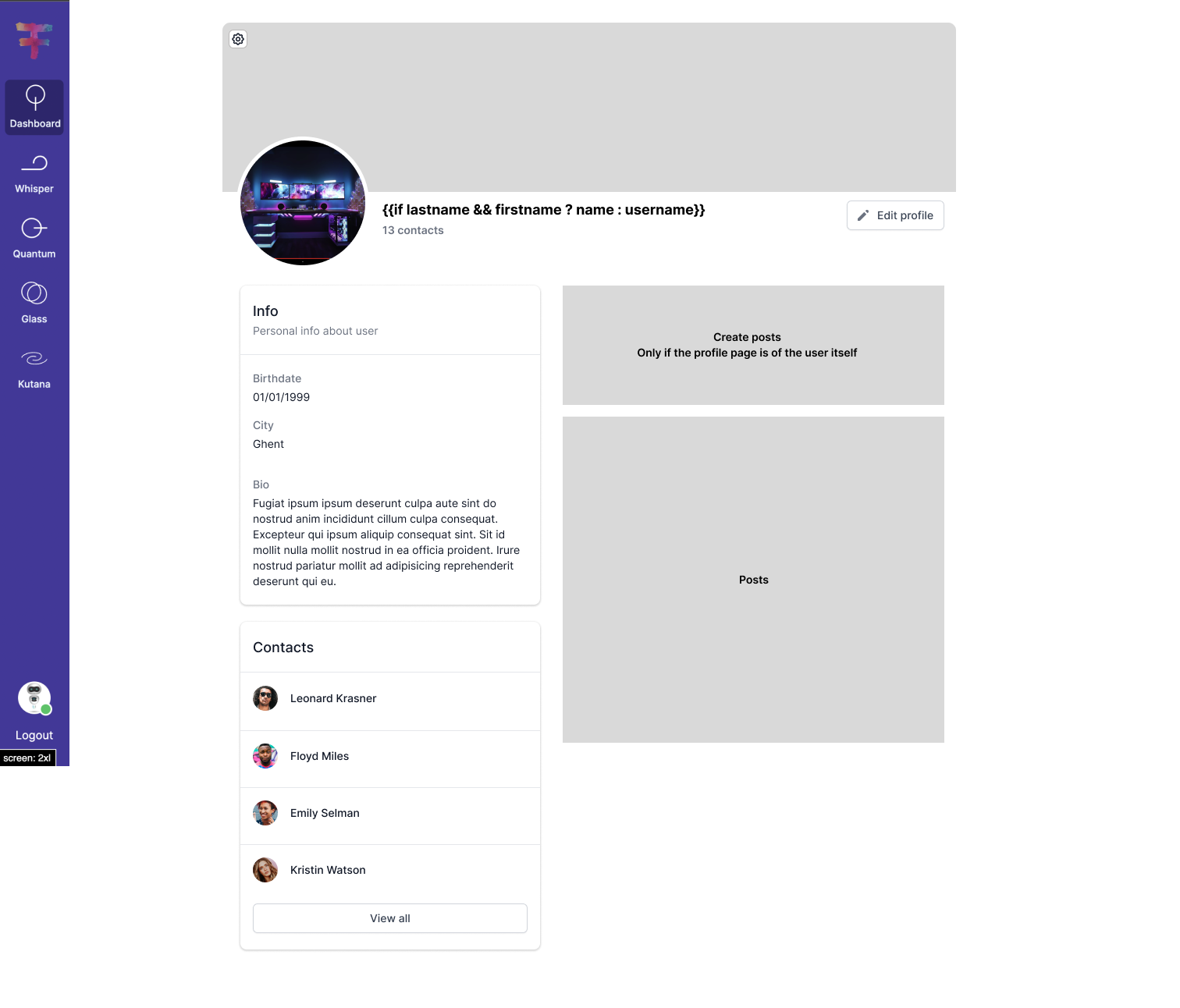 [DESIGN] Own profile page (birthday, name, city, ...) · Issue #731 · threefoldtech/freeflow_twin ...