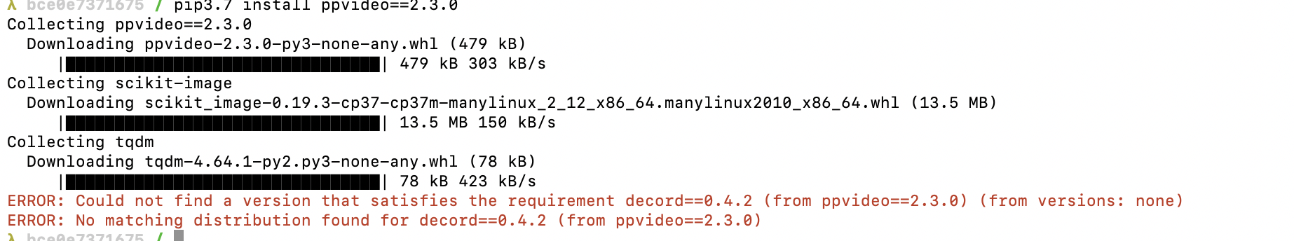 基于linux安装报ERROR: Could not find a version that satisfies the ...