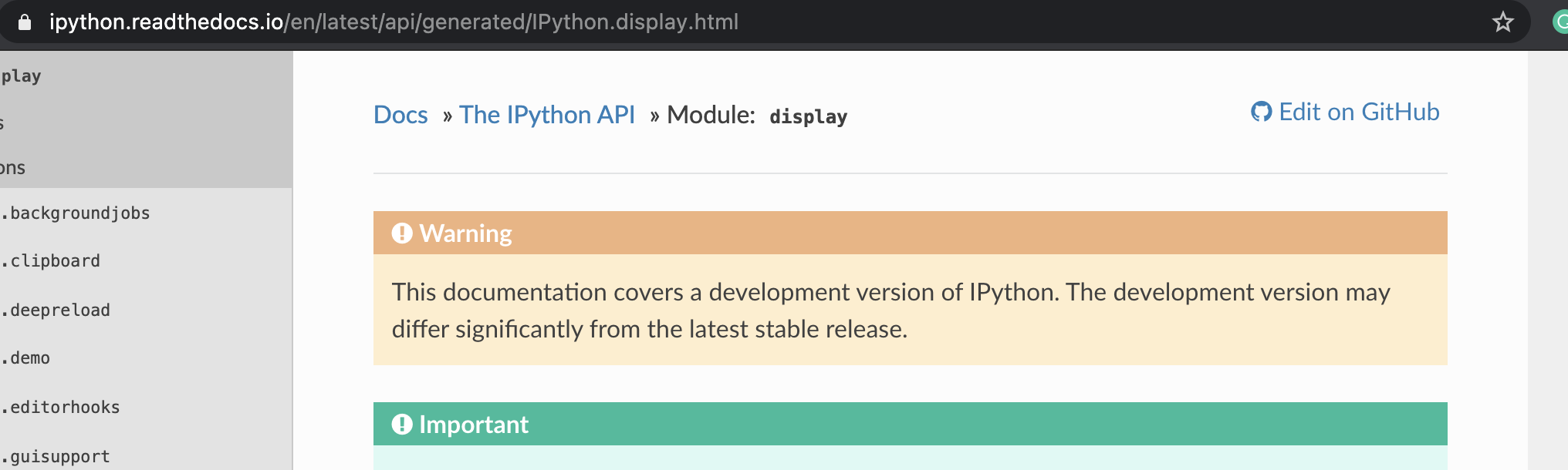 Docs: "Edit on GitHub" button is broken · Issue #12903 · ipython/ipython · GitHub