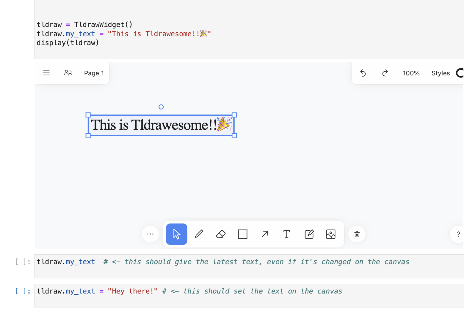 Bidirectional communication between the tldraw and python · Issue #12 · kolibril13/jupyter ...