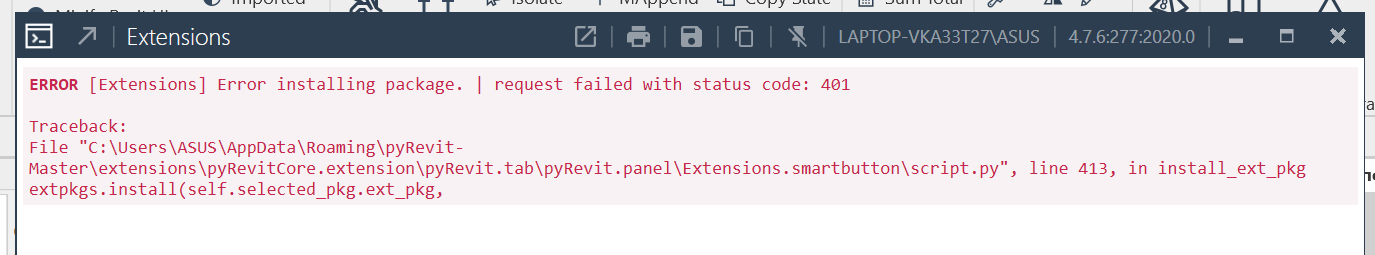 Download extension from private repo via the interface · Issue #996 · pyrevitlabs/pyRevit · GitHub