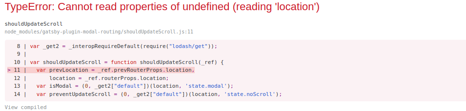 Facing this issue using gatsby-plugin-modal-routing · Issue #37118 · gatsbyjs/gatsby · GitHub