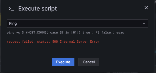 Can't execute scripts · Issue #1749 · grafana/grafana-zabbix · GitHub