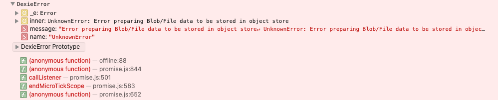 Storage of blobs fails on iOS 14.5 beta · Issue #1227 · dexie/Dexie.js · GitHub