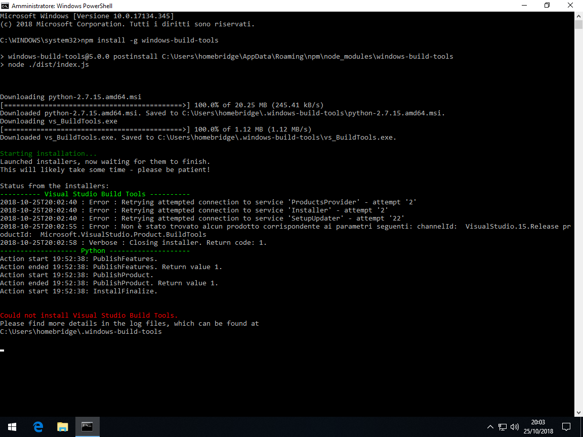 Install Windows Build Tools fails · Issue #2045 · homebridge/homebridge ...