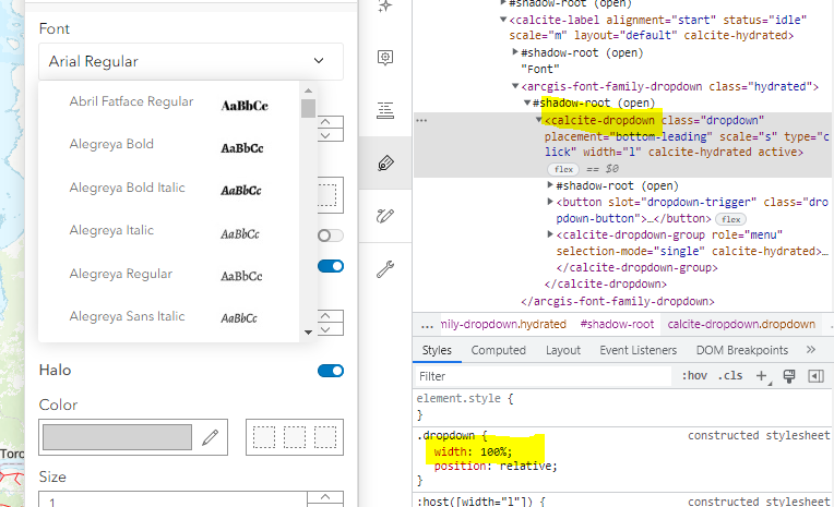 calcite-dropdown: width as wide as dropdown-trigger ? · Issue #404 · Esri/calcite-design-system ...