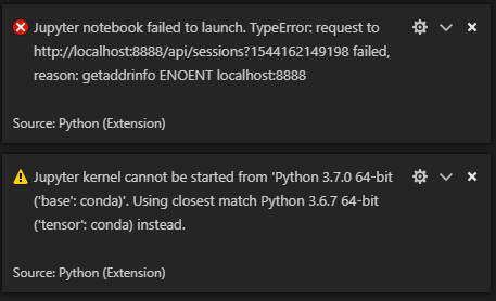 Jupyter kernel cannot be started from anaconda base environment · Issue #3731 · microsoft/vscode ...