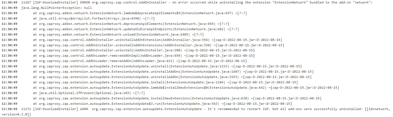 Problems to install/uninstall AddOns · Issue #7555 · zaproxy/zaproxy · GitHub