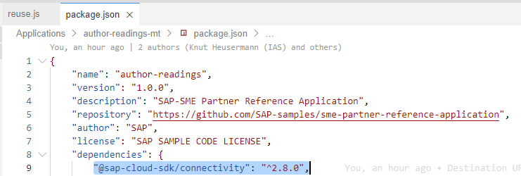 How to read destination URL property in Java script ( CAP NodeJS application ) deployed on Cloud ...