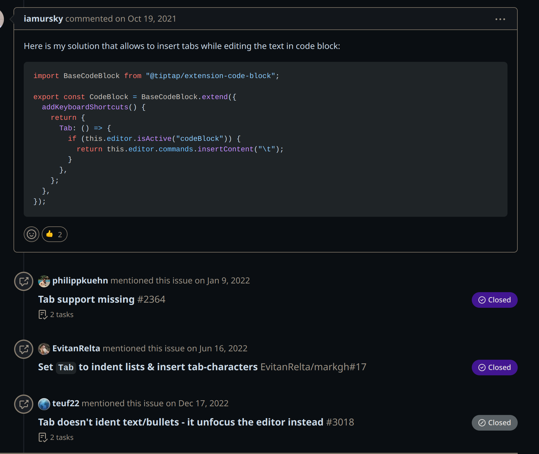 can not using tab in code block · Issue #4398 · nextcloud/text · GitHub